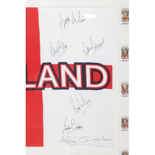 A large 1966 England World Cup team display featuring modern flag ...
