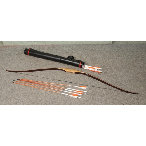 A Samick of Korea Cobra 45 recurve bow along with quiver of arrows ...