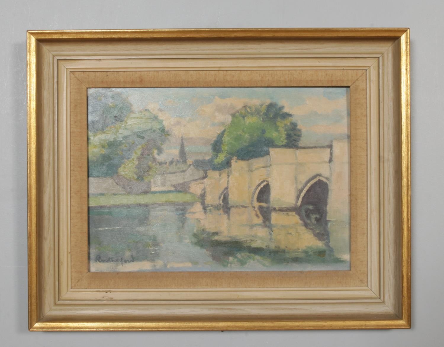 Harry Rutherford (1903-1985) a framed oil on board, landscape scene ...