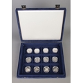 A cased collection of twelve Birmingham Mint silver medals ...