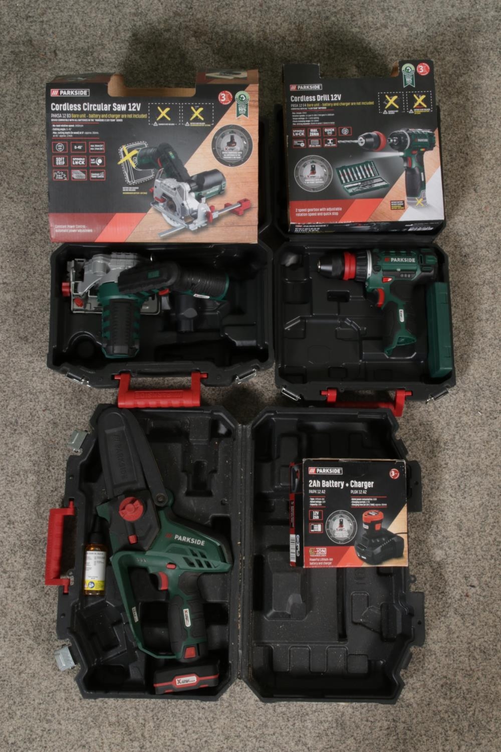 A quantity of tools mostly new and unused including a Parkside Cordless ...