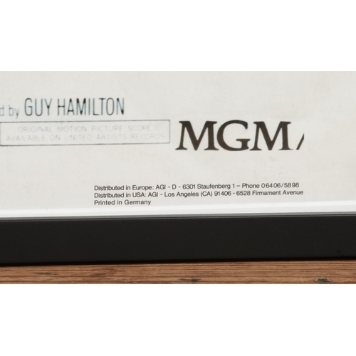 A framed James Bond 007 Diamonds Are Forever poster. Distributed by AGI ...