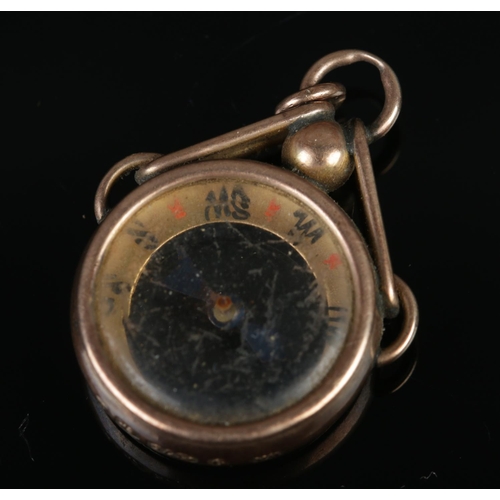 A 9ct gold compass fob. 5.53g