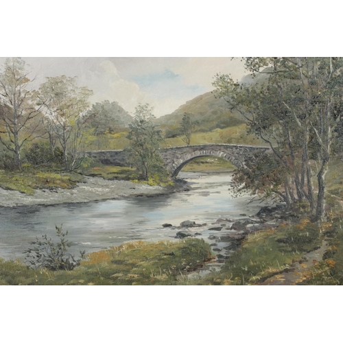 Denys Garle (British, Twentieth Century); An oil on canvas of a river ...