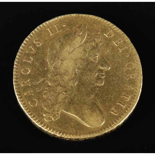 A Charles II five guineas gold coin, dated 1680. 41.56g.