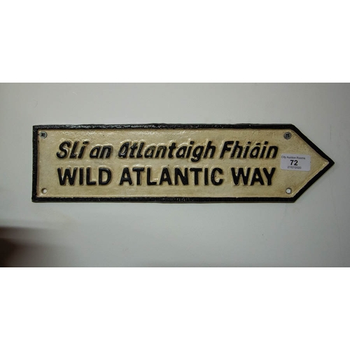 CAST ''WILD ATLANTIC WAY'' SIGN 39CM X 10CM