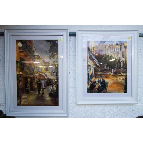 2 STREET SCENE PRINTS IN WHITE FRAMES