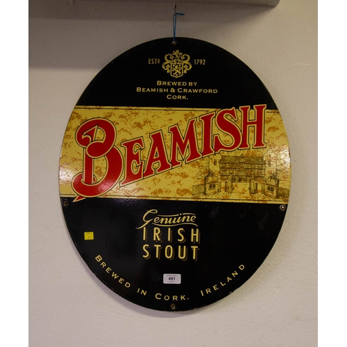 VINTAGE BEAMISH ENAMEL SIGN 50 X 60H CM