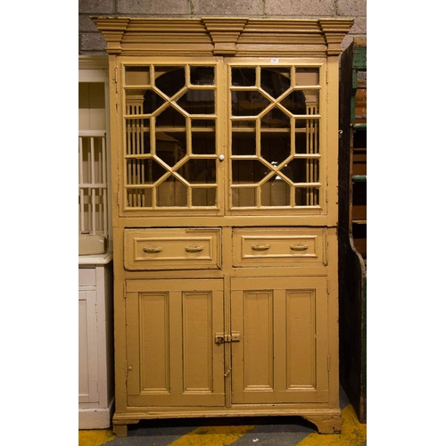 ANTIQUE 13 PANEL DOOR LARDER PRESS. 130 X 53 X 213CM HIGH