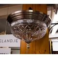 WATERFORD CRYSTAL CEILING LIGHT WITH POLISHED CHROME FITTINGS. 45CM DIAM