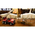VINTAGE METAL MECCANO MOGUL FIRE TRUCK + TIN AIRPLANE
