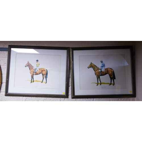 3 RACING PICTURES ARKLE, MILL REEF + BRIGADIER GERARD BY G. KEANE 80 X 65CM