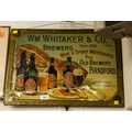 WHITIKER AND BREWERS TIN SIGN 54 X 39 CM
