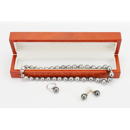 A Charlie Barron silver pearl set, and a collection of silver and pearl ...