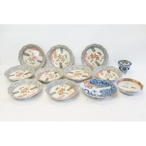 Ex Collection of Rev. John Gage Waller. A Set of Nine Arita Saucer ...