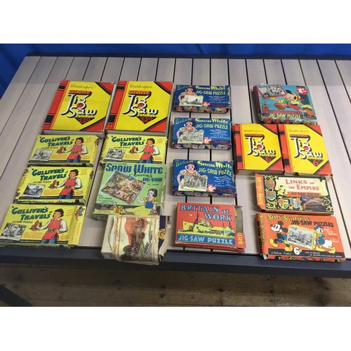 A Collection of 17 x 1930s/1950s Jigsaw Puzzles to include makers ...