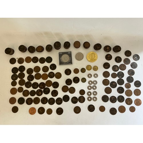 Two Georgian Brass Gaming Tokens, Irish & African Coinage & a ...