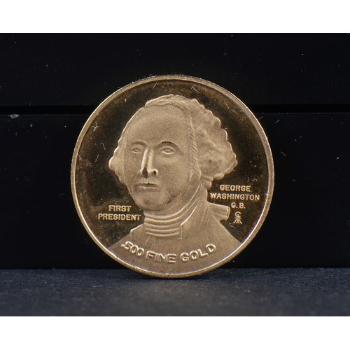 A First President George Washington .500 Gold Coin 1776/1976 in Case.