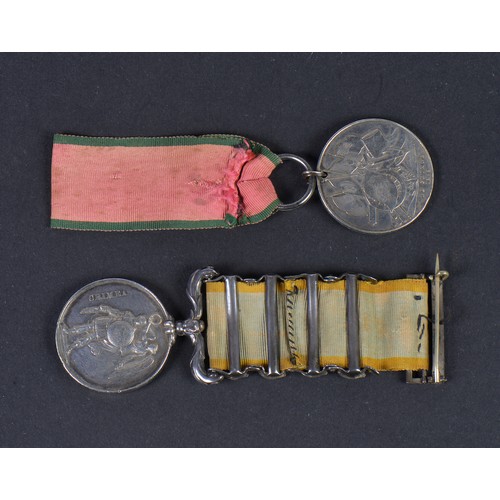 A Crimea War Medal with Gladiator & Angel 1854, marked Sir Sebastopol ...