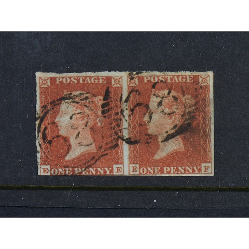 A Nice Pair of Penny Red Stamps Imperforated From Black Plates, Four ...