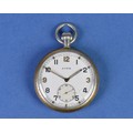 A Cyma WWII British Military Issue G.S.T.P. chrome keyless pocket watch ...