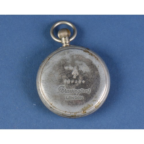 A "Bravingtons of London" Top Winding Silver Plated Pocket Watch. No ...