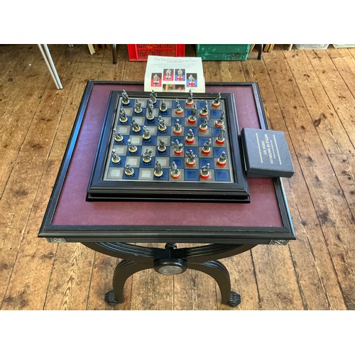 A Franklin Mint "Battle of Waterloo" Chess Set on Presentation Stand ...