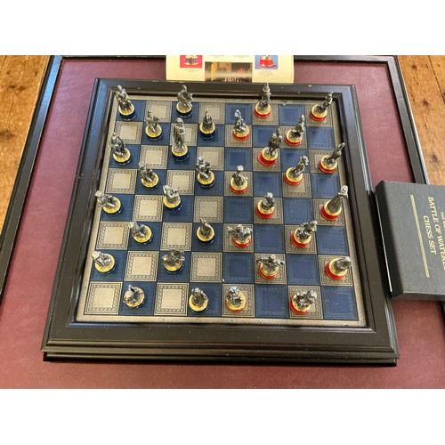 A Franklin Mint "Battle of Waterloo" Chess Set on Presentation Stand ...