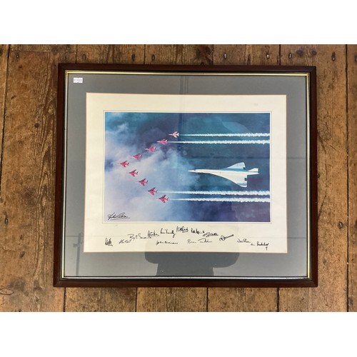 A Concorde & Red Arrows Print with Signatures from the Red Arrows Team ...