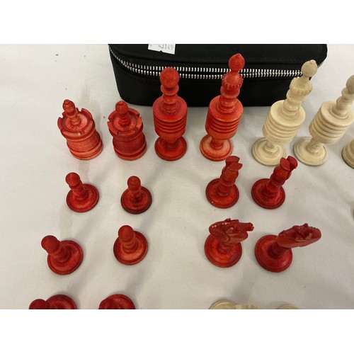 A Carved Bone Chess Set in Anya Hindmarch Case & a "PENTE" Board Game ...