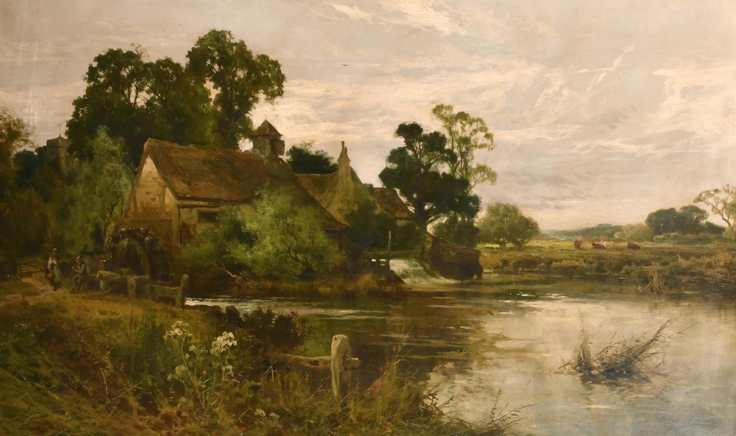 John Horace Hooper (1851-1906) British. "The Water Mill", Oil on Canvas ...