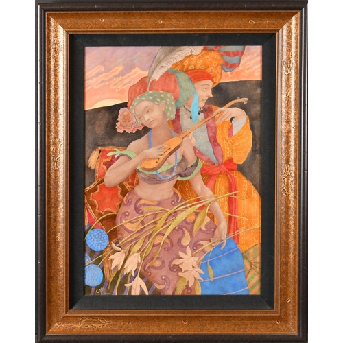 Olga Oreshnikov (1962- ) Russian. "Music of Love", Acrylic on paper ...