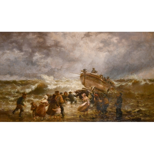 Thomas Rose Miles (1844-1916) British. "Launch of the Gorleston Life ...