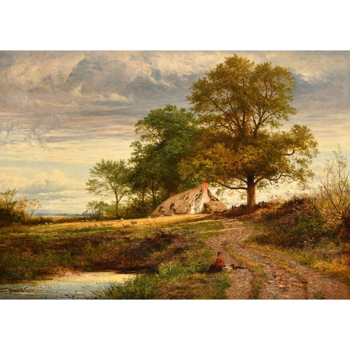 Benjamin Williams Leader (1831-1923) British. "Landscape with a Cottage ...