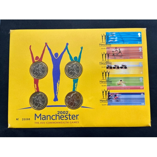 COIN COVERS 2002 Manchester Commonwealth Games bearing 4 x £2 coins.