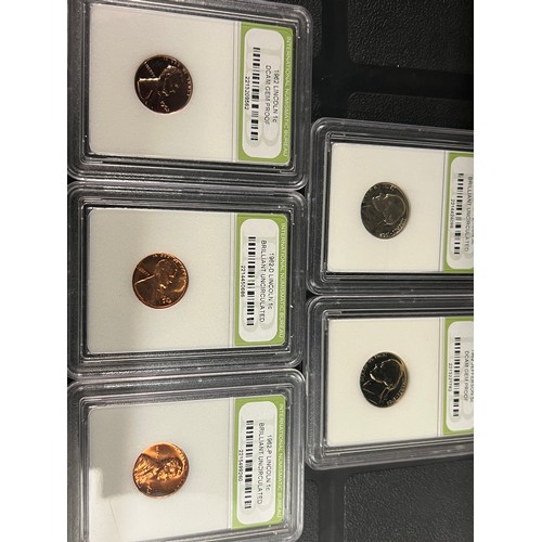 5 international numismatic bureau American brilliant and gem proof ...