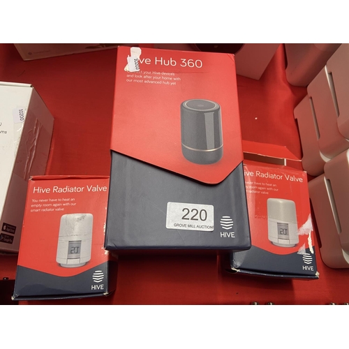 BOXED HIVE HUB 360 & 2 BOXED HIVE RADIATOR VALVES(A/F)