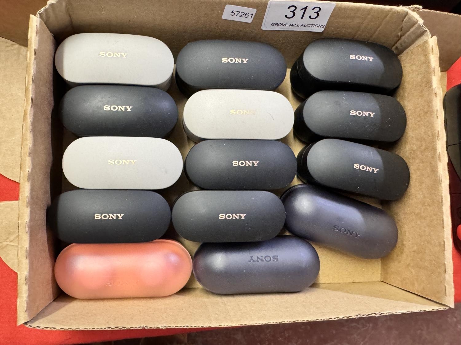 SMALL BOX OF CASED SONY EARBUDS(A/F)