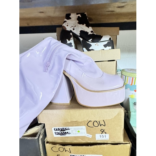 7 BOXED PAIRS OF FANCY DRESS PLATFORM BOOTS (NEW)