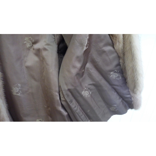 A blonde mink box jacket with scarf detail approx. size 10/12
