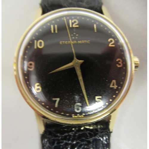 An Eterna-Matic 18ct gold cased wristwatch, the movement with sweeping ...