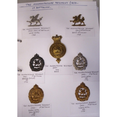 An album collection of fully identified Welsh military badges, some ...