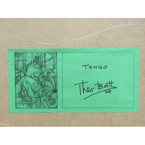 Theo Booth - 'Tango' oil on board bears a monogram & label verso 16" x 23"&nbs