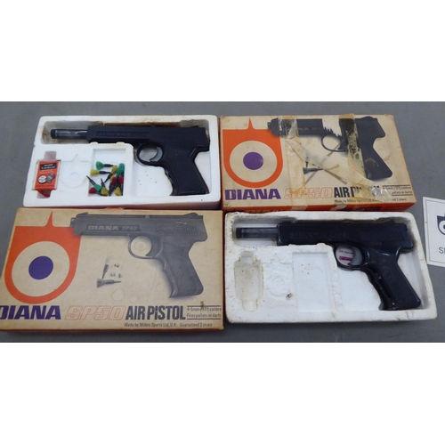 Two Diana SP50 0.177 air pistols boxed