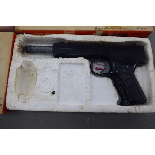 Two Diana SP50 0.177 air pistols boxed