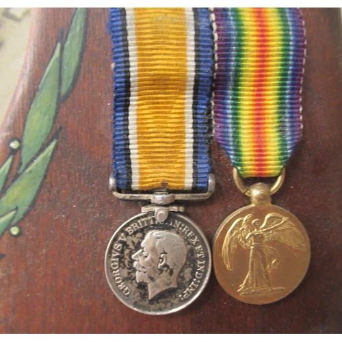A World War I RFC airman's photograph, set in a mahogany frame ...