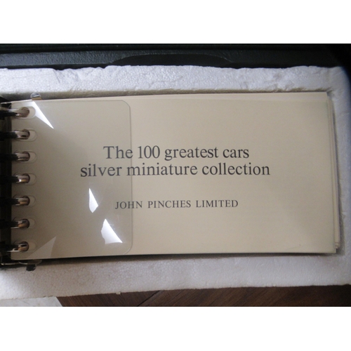 A John Pinchers Limited 'The 100 Greatest Cars Miniature Silver Ingot ...