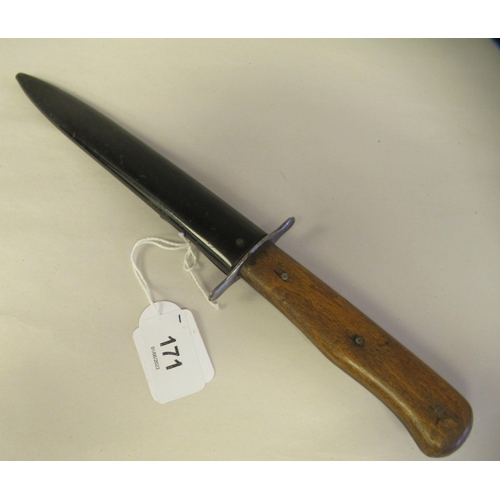 A Third-Reich era German Luftwaffe boot knife, with a studded maple ...