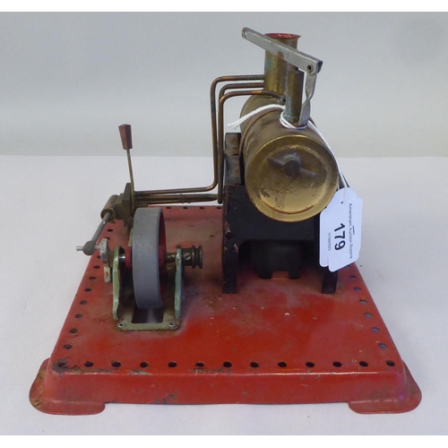 A Mamod model live steam static engine SE.29 fitted with a whistle and ...