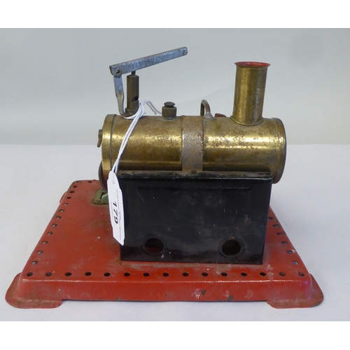 A Mamod model live steam static engine SE.29 fitted with a whistle and ...